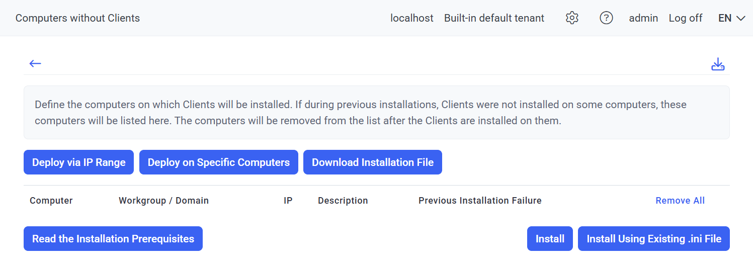 Downloading the Linux Client Installation File